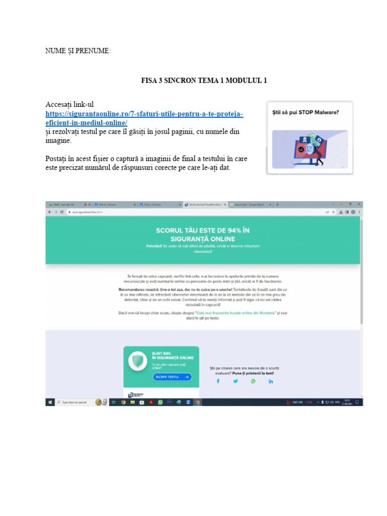 Fisa 3 Sincron Modulul 1 | PDF