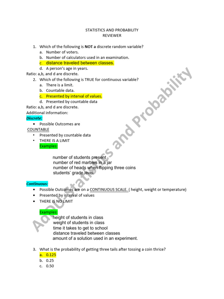 Reviewer For Statprob 2 | PDF