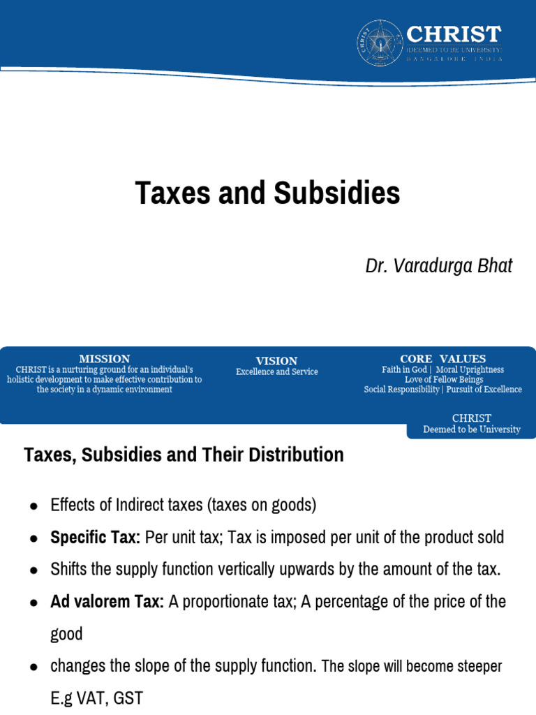 Taxes, Subsidies | PDF