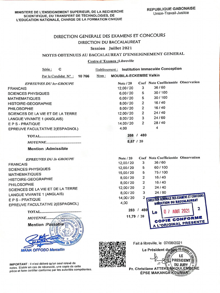 3neo2f Releve Notes Bac | PDF