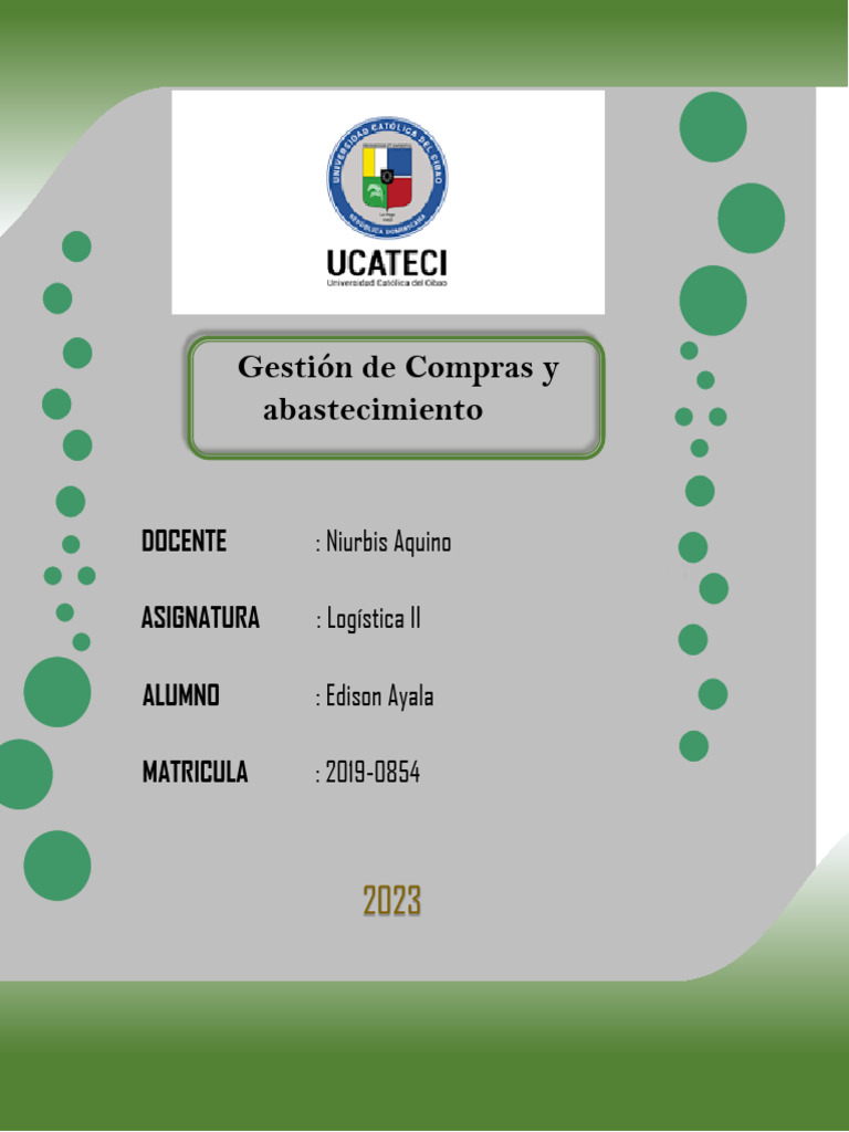 Gestión de Compras y Abastecimiento | PDF