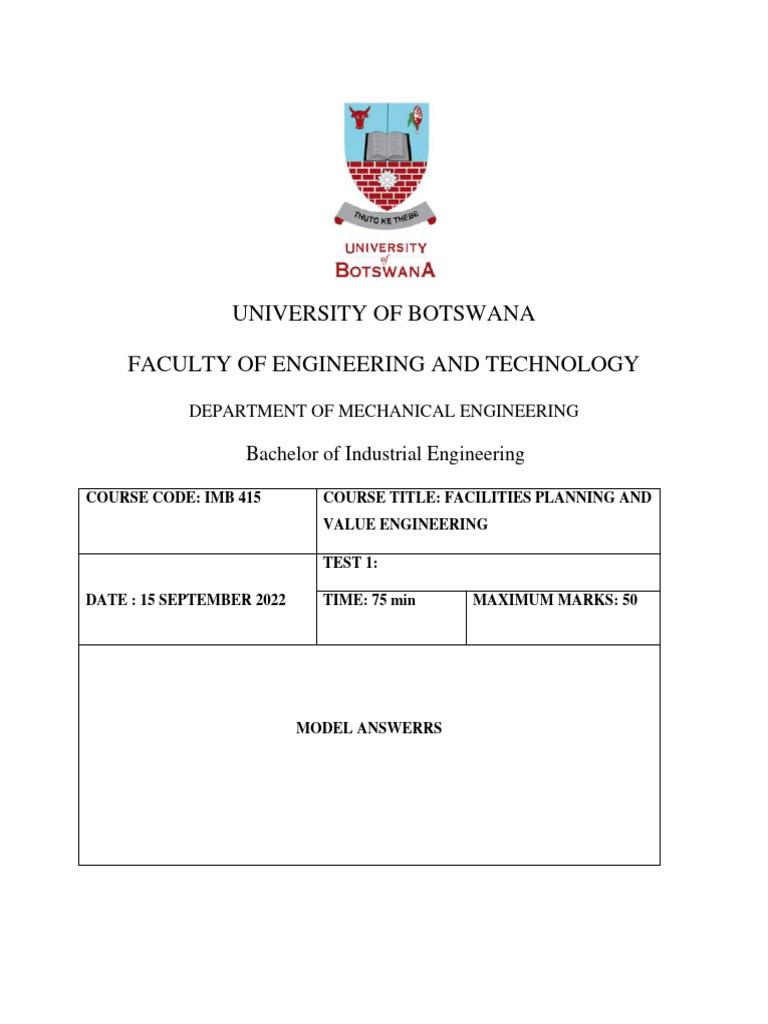 IMB 415 - Test 1 Model Answers | PDF | Banks | Economies