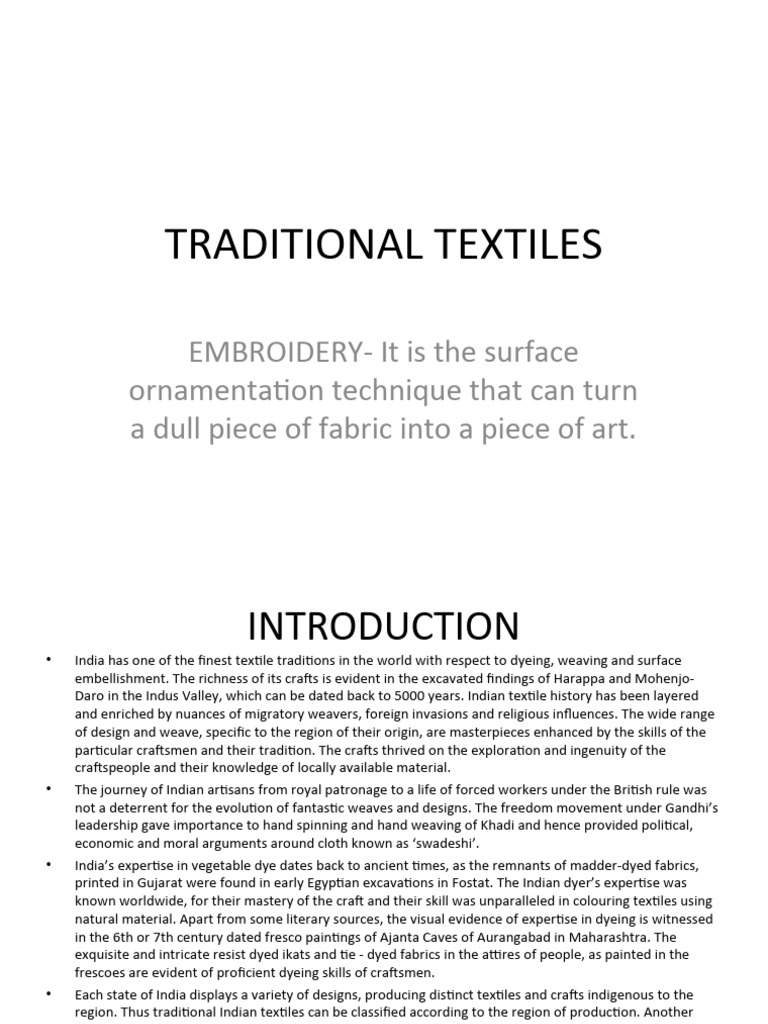 Traditional Textiles | PDF