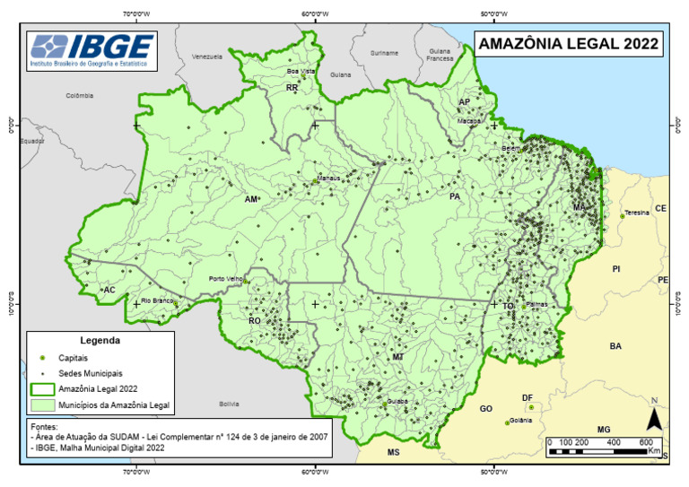 Mapa Da Amazonia Legal 2022 Com Sedes | PDF