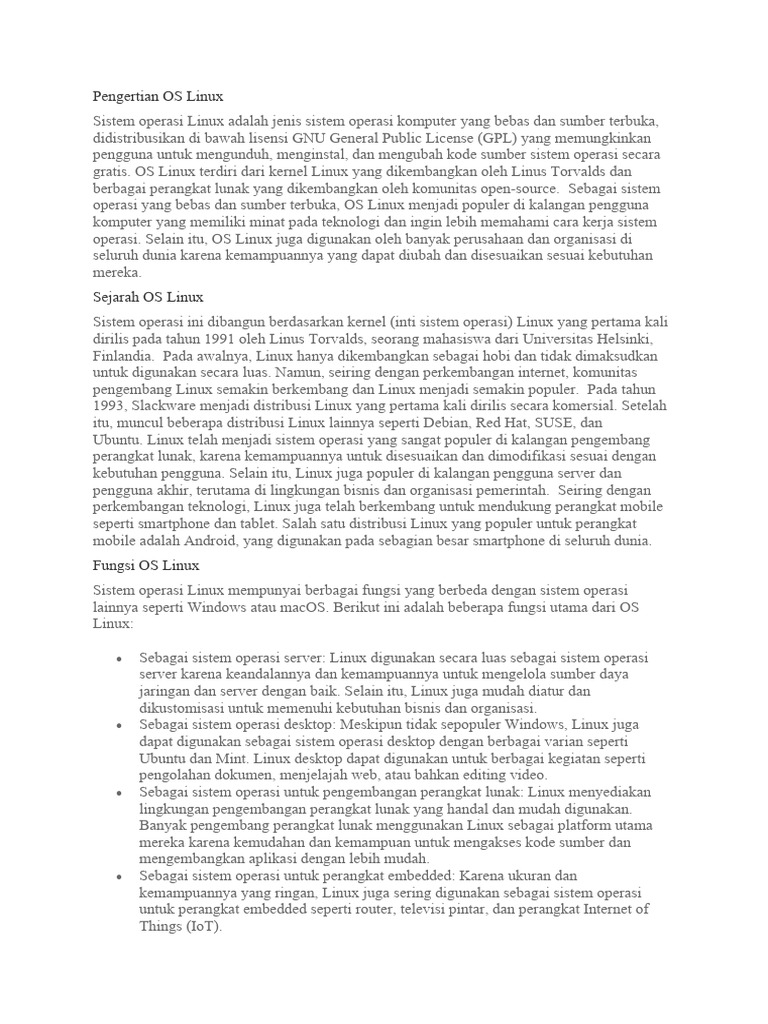 Sistem Operasi Linux | PDF