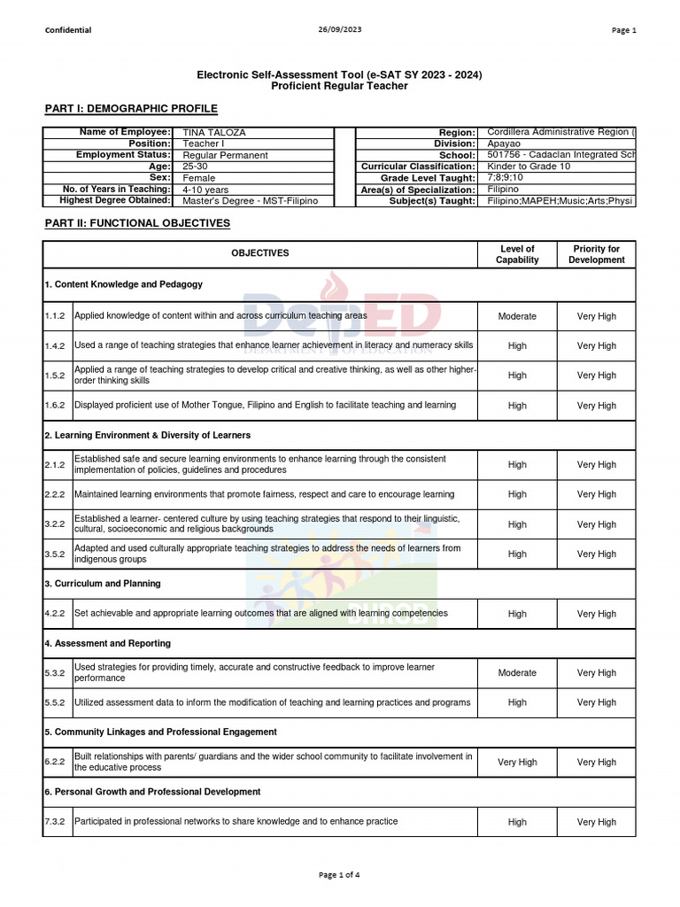 Tina Taloza eSAT-SY-2023-2024-v12.2 | PDF