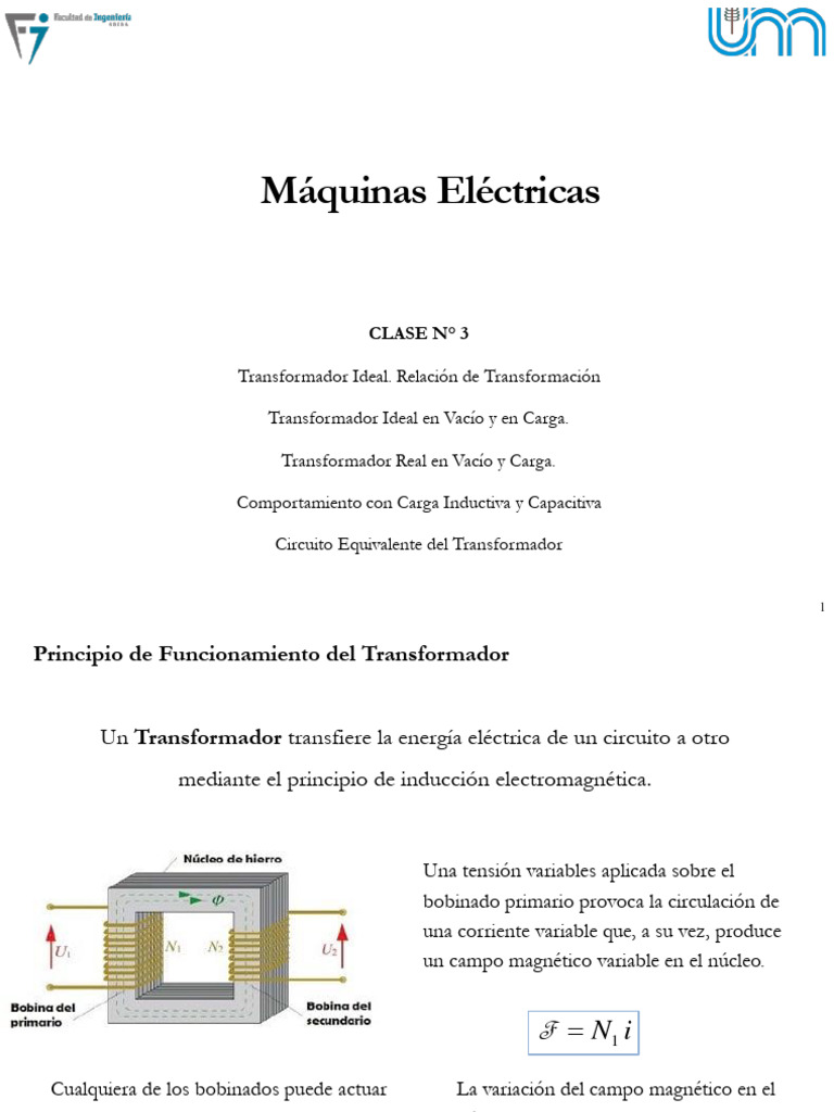 C03 Transformador Ideal y Real | PDF | Transformador | Inductor