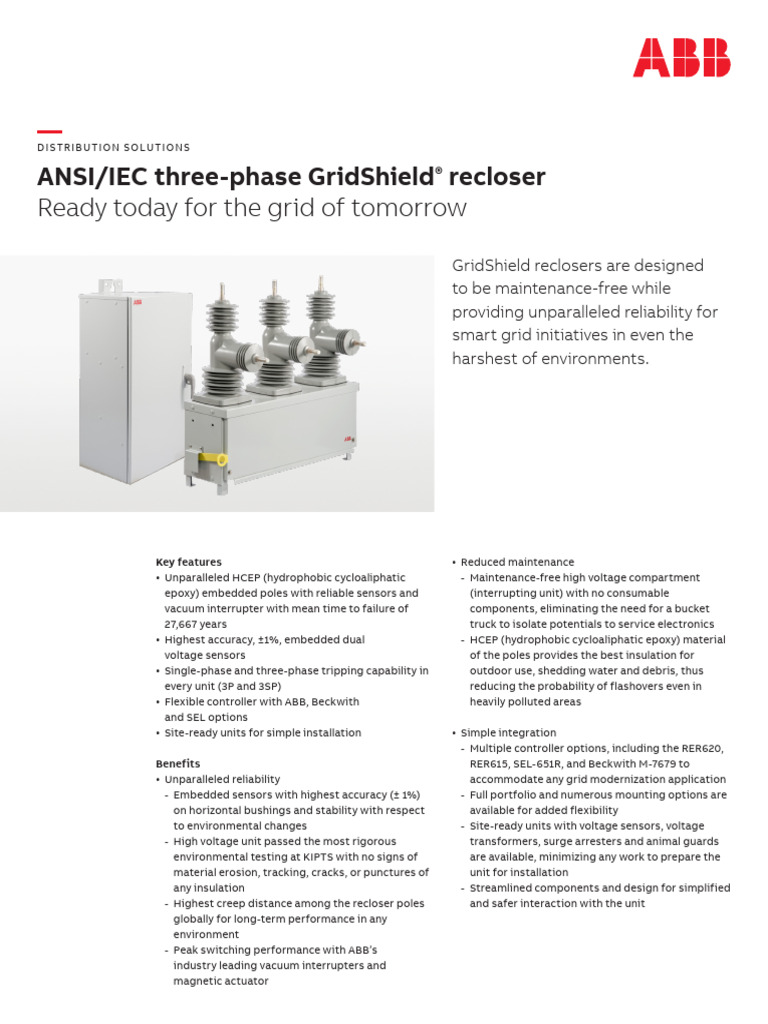 Reconectador ABB GridShield Flyer RevE 110520 | PDF