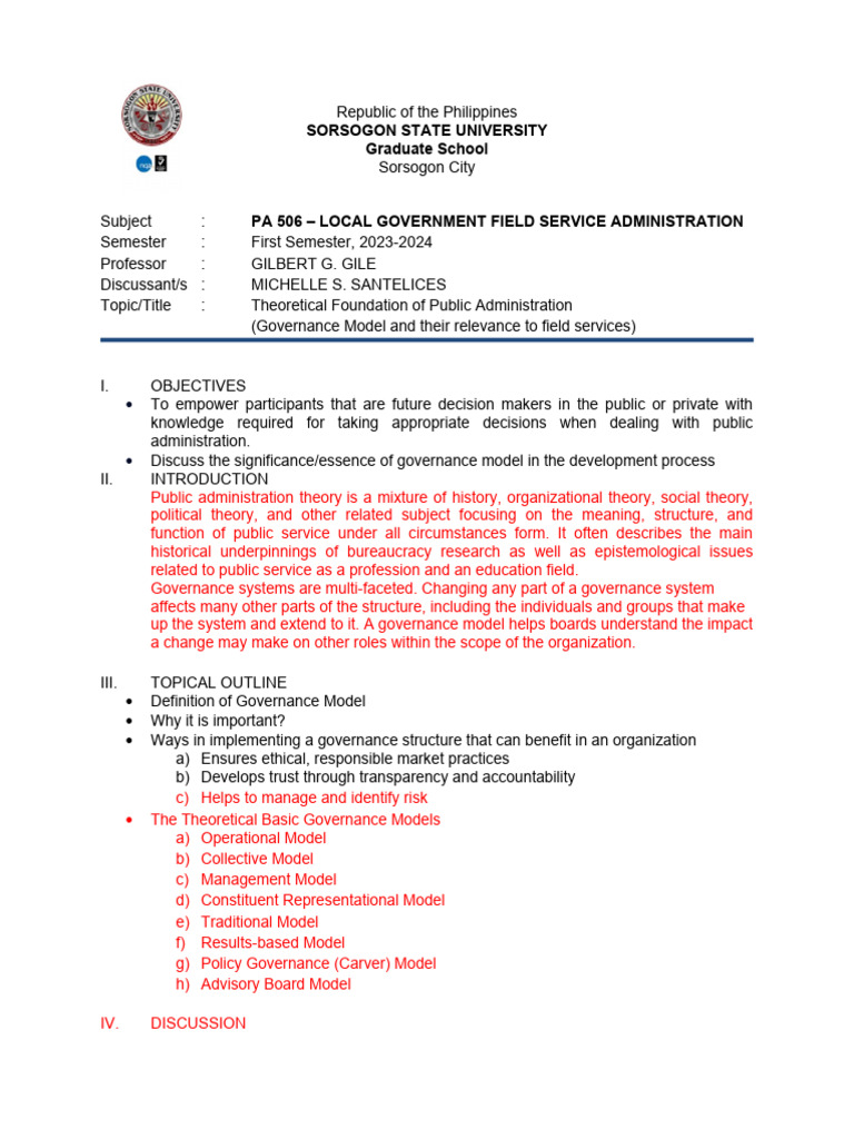 Governance Models M.santelices | PDF