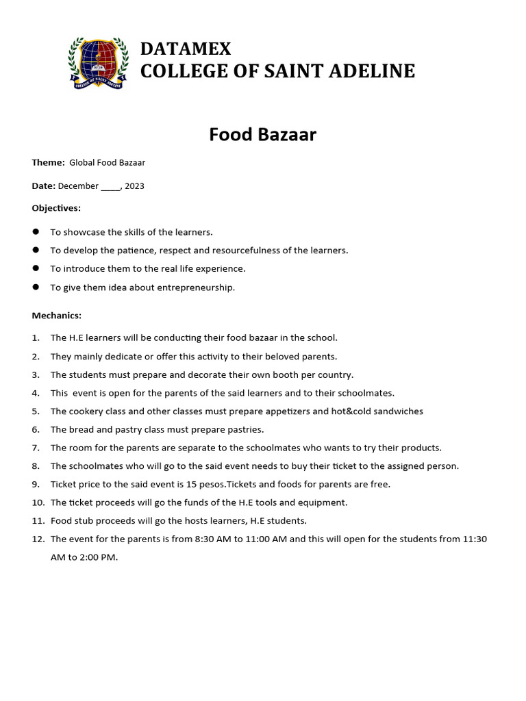 Food Bazaar | PDF | Wellness