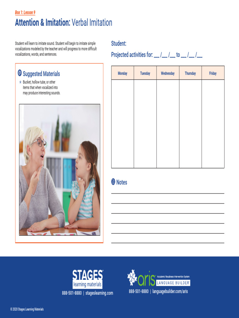 9 Verbal Imitation - ARIS Emergency Release | PDF