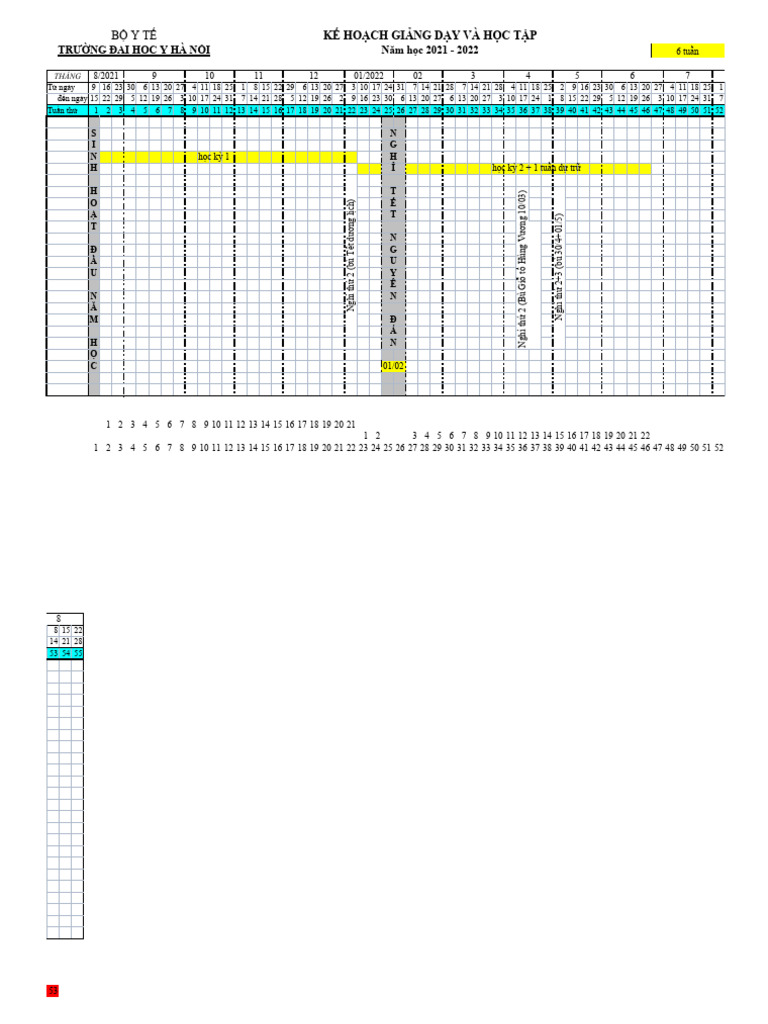 Lich Chay Y5 2021-2022 | PDF