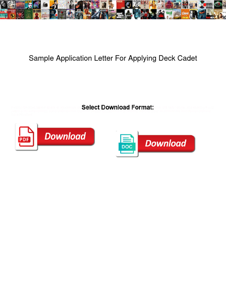Sample Application Letter For Applying Deck Cadet | PDF
