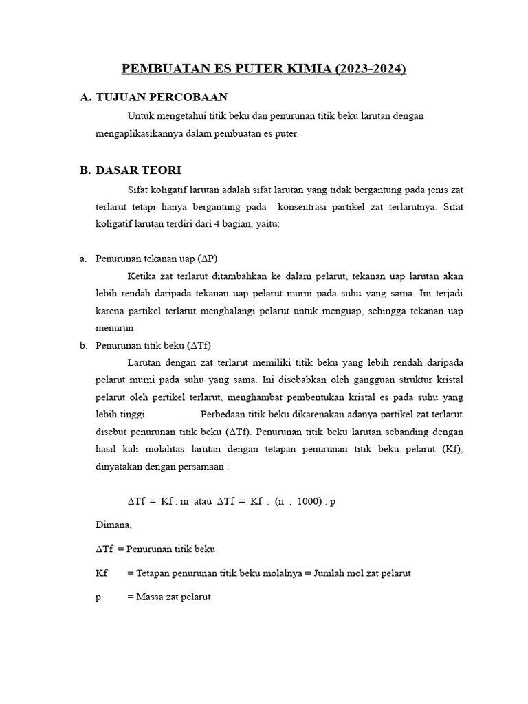 Laporan Praktikum Es Puter - Jasmine Aurellia | PDF