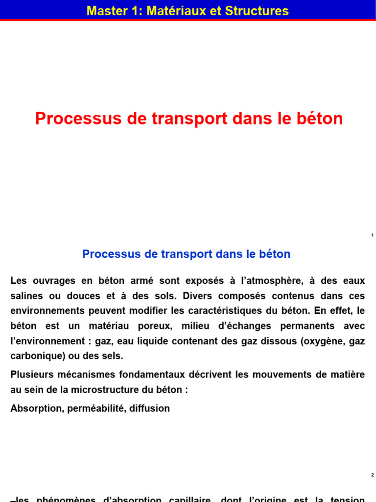 12-Chap-1.1-Processus-de-transport-dans-le-béton | PDF