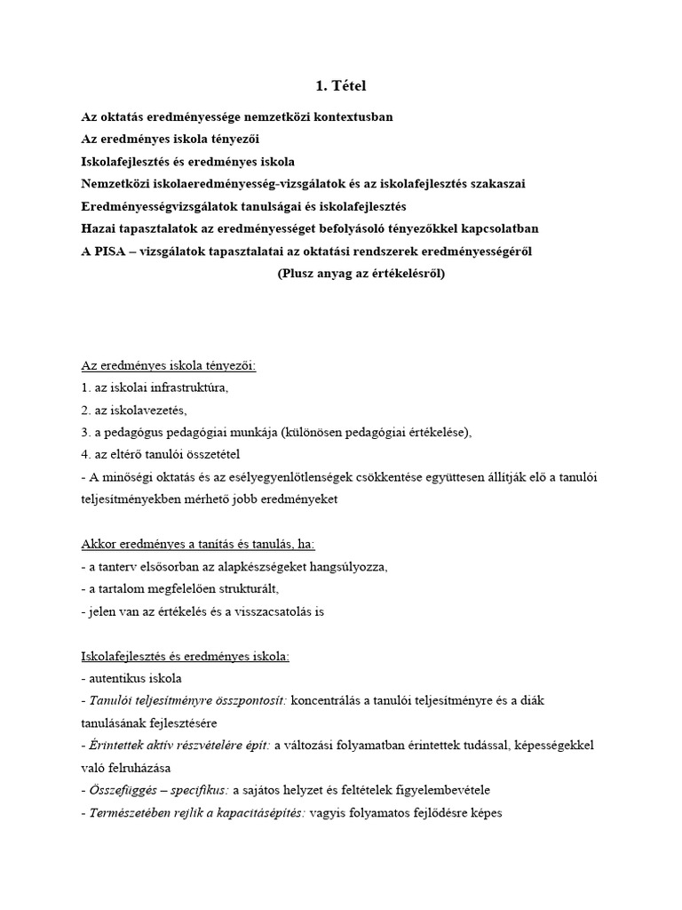 1. Tétel (Ped-pszicho) | PDF