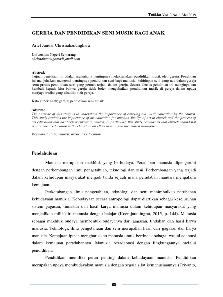 Gereja Dan Pendidikan Seni Musik Bagi An 1dace38e | PDF | Sains ...