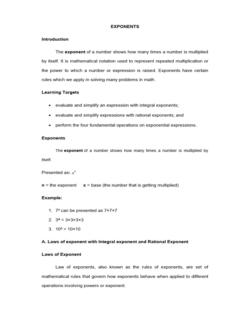 Module College Advanced Algebra | PDF | Exponentiation | Multiplication