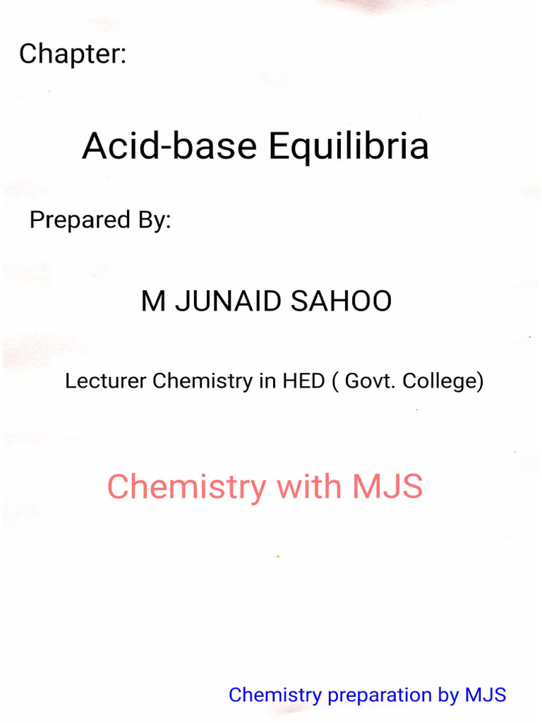 Acid-Base Equilibria by MJS-1 | PDF