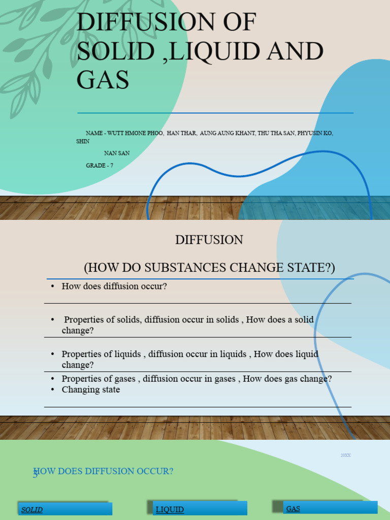 Diffusion of Solid, Liquid and Gas | PDF