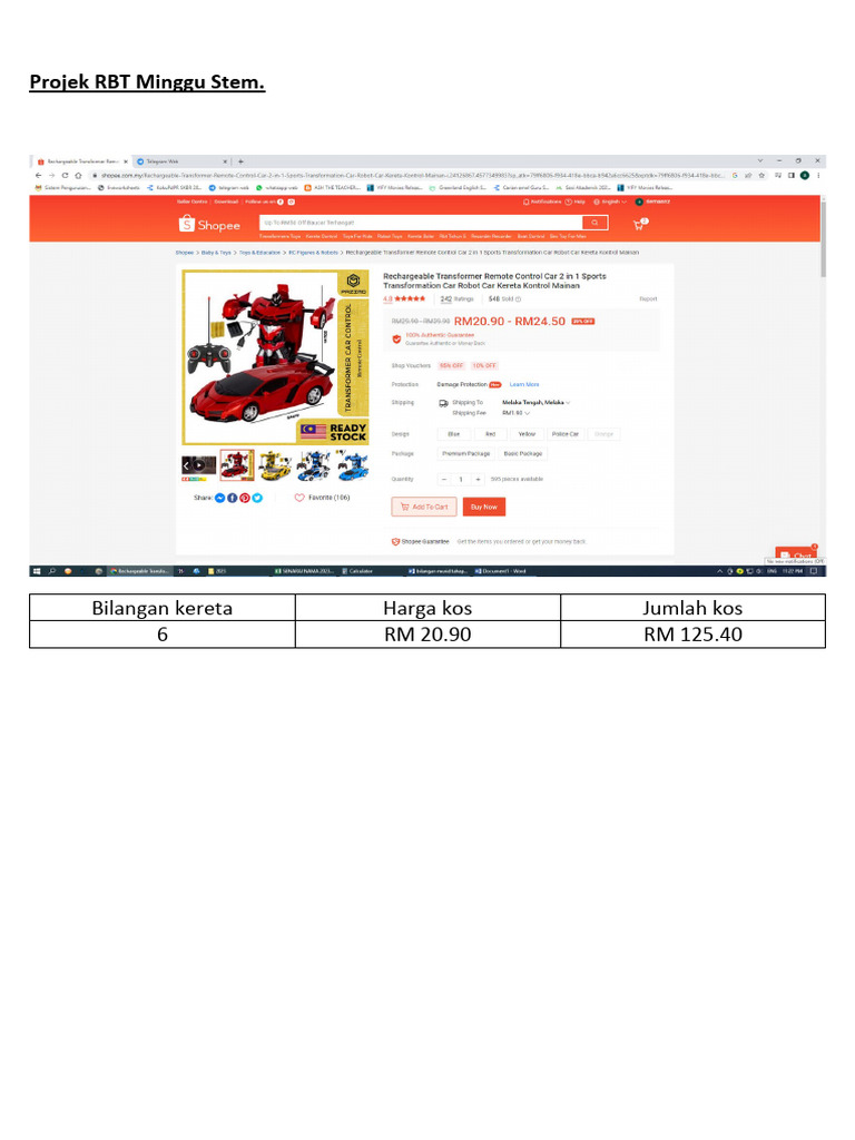 Projek RBT Minggu Stem | PDF