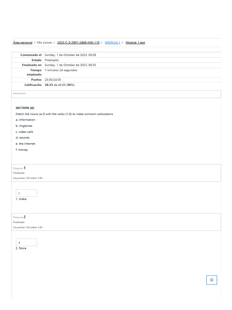 Module 1 Test - Revisión Del Intento | PDF