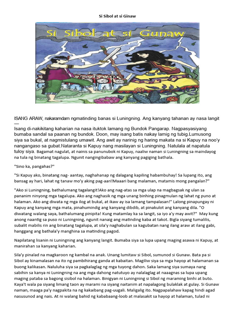 Si Sibol at si Ginaw | PDF