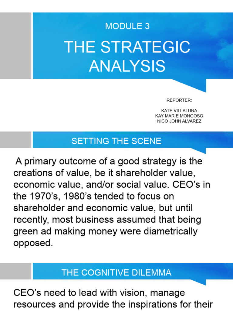 Strategic Analysis & Business Strategies | PDF | Career & Growth ...