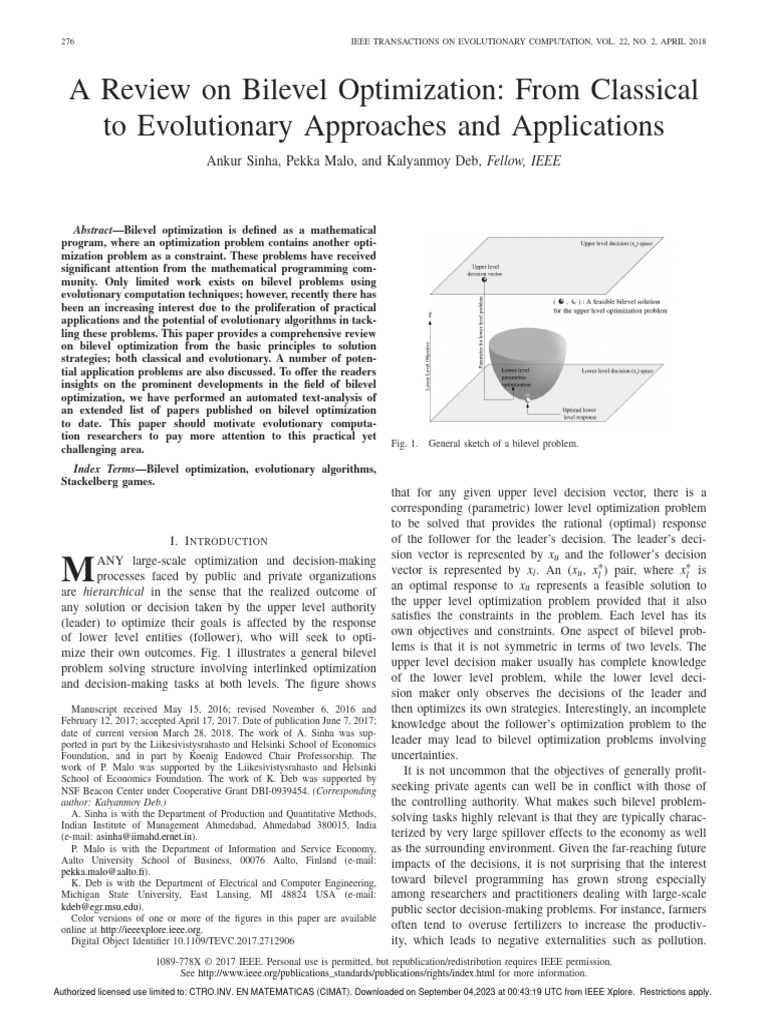 A Review On Bilevel Optimization From Classical To Evolutionary