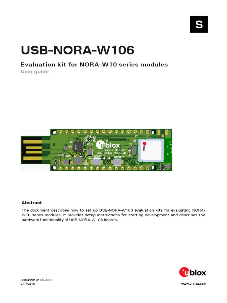 USB NORA W1 - UserGuide - UBX 106 | PDF