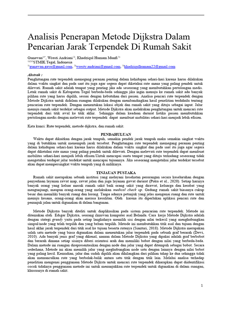 Analisis Penerapan Metode Dijkstra - 1 | PDF Analisis Penerapan Metode Dijkstra - 1 | PDF