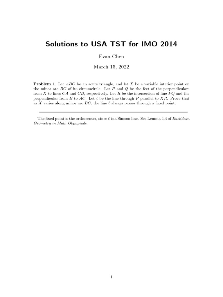 Tst Imo 2014 Sols Pdf Mathematics Discrete Mathematics