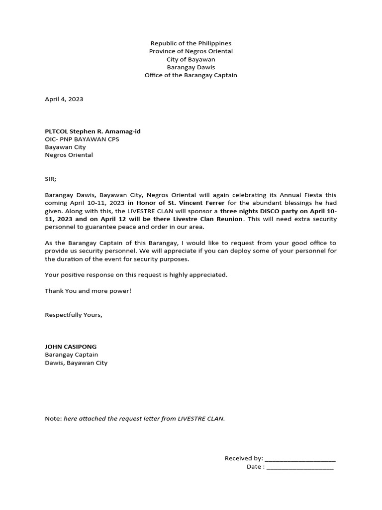 Request Letter_ARMY_PNP | PDF