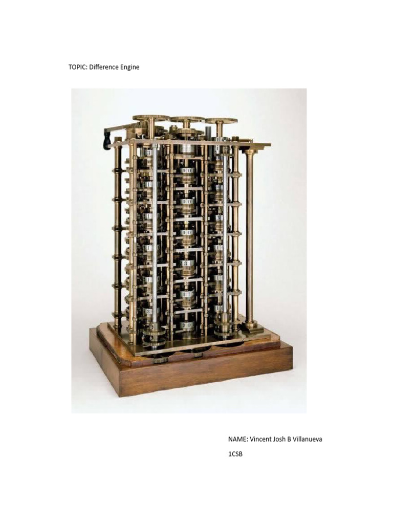 Difference Engine Explained by Vincent Villanueva | PDF