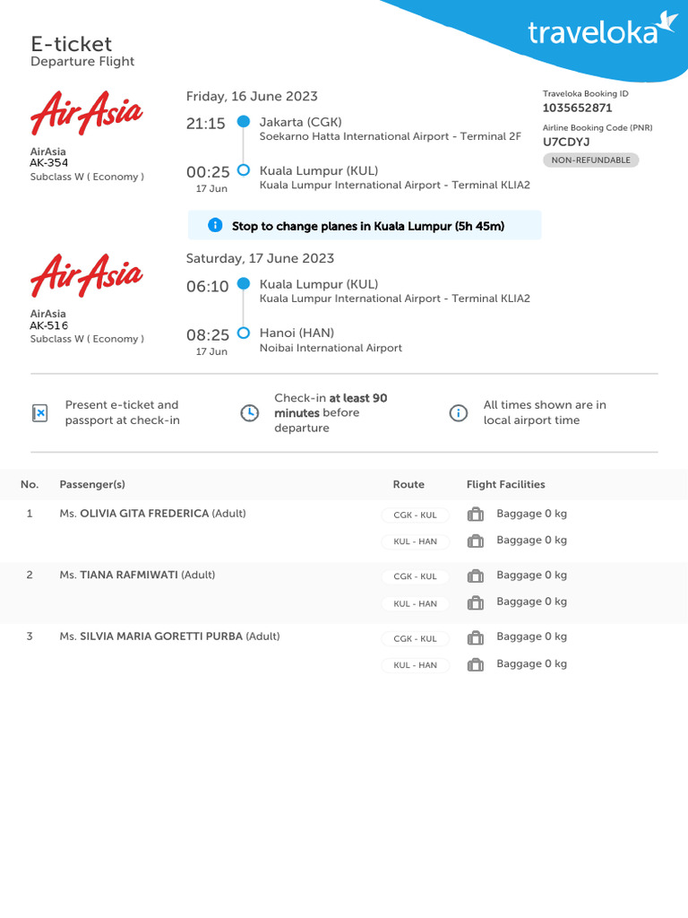 Olivia Gita Frederica-Cgk-U7cdyj-Han-Flight - Originating | PDF | Airport | Transport