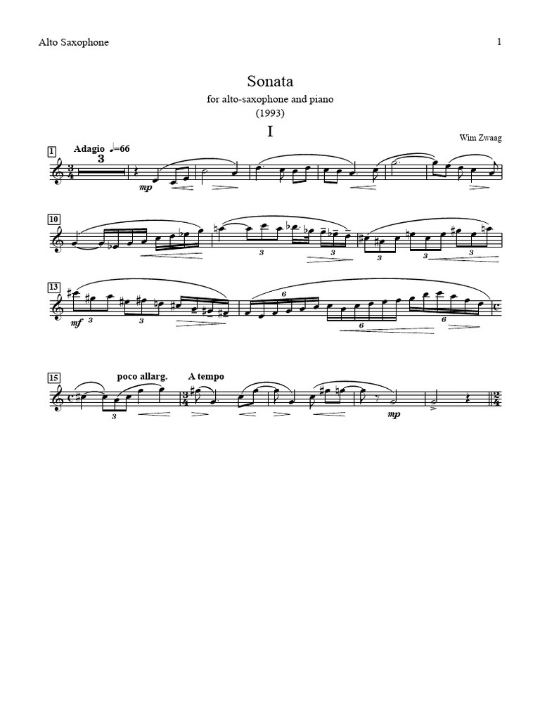 Sonata Alt Sax Part | PDF