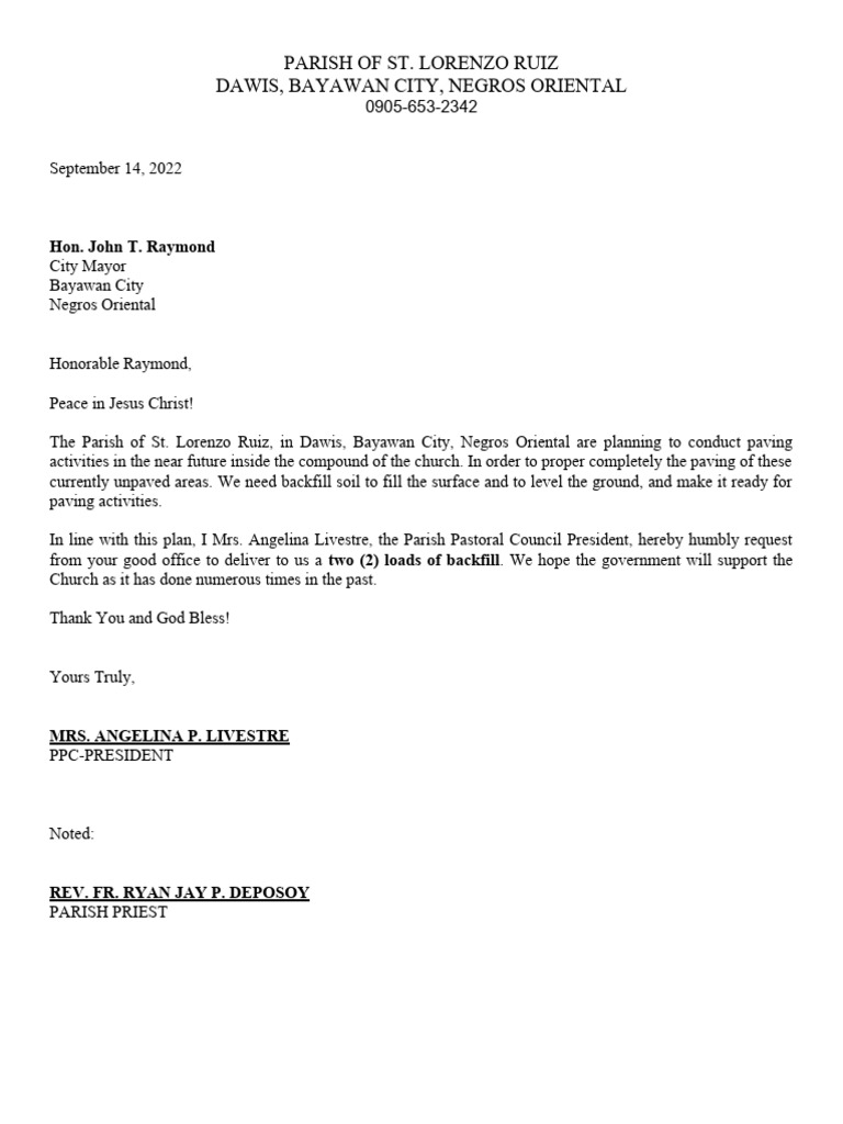 Request Letter For Backfill | PDF