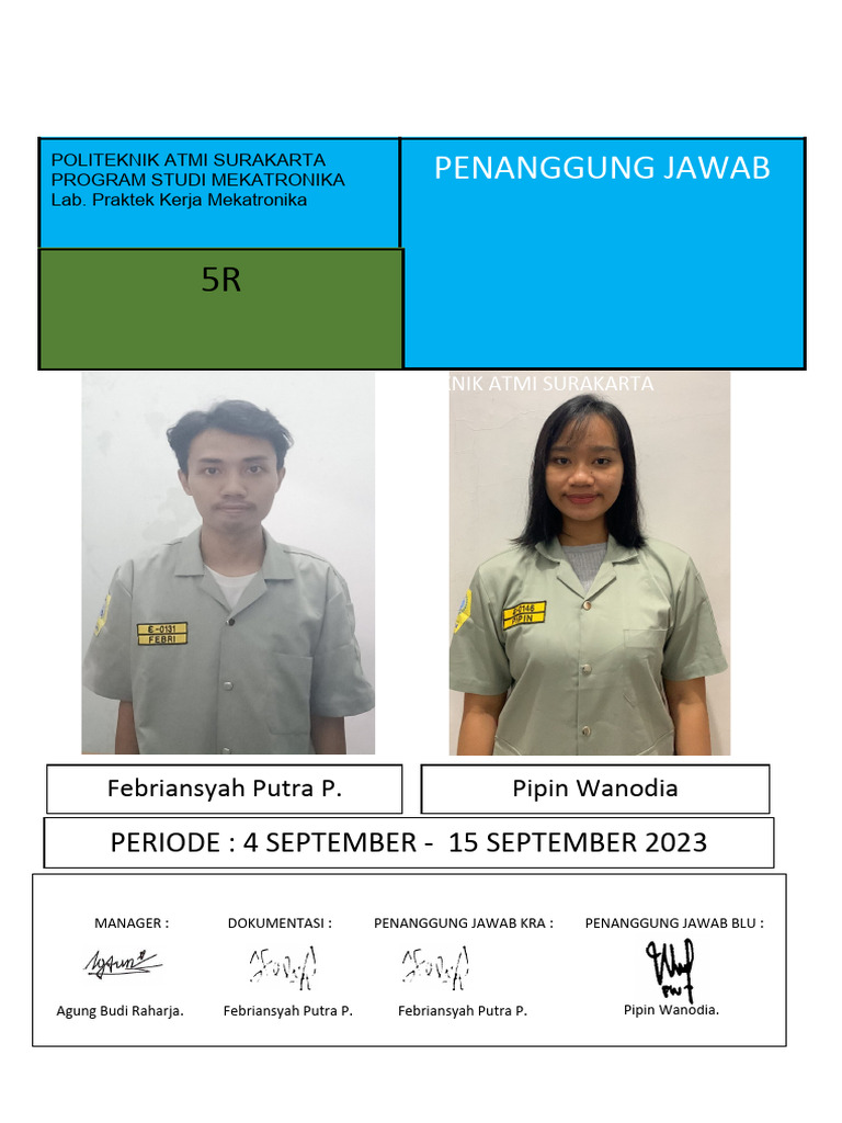 Penanggung Jawab 5R Rombel B1 | PDF