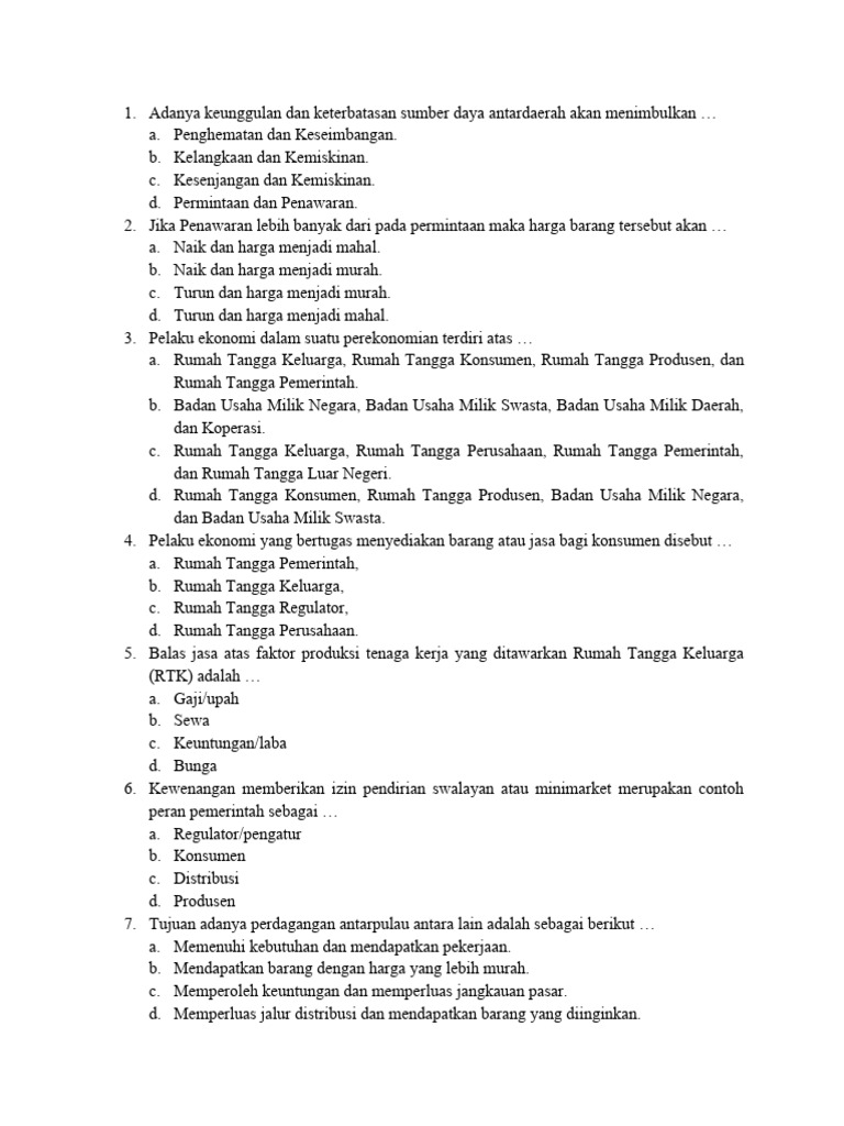 Soal PTS Ips S2 2022-2023 | PDF | Bisnis