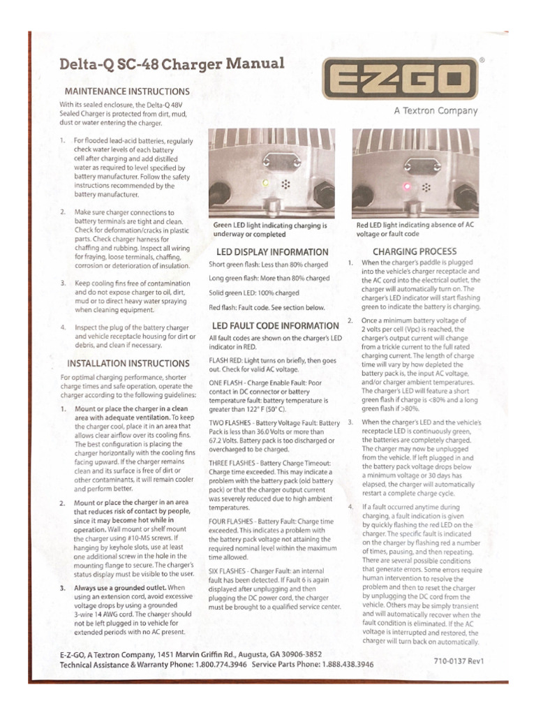 Delta-Q SC-48 Charger Manual | PDF