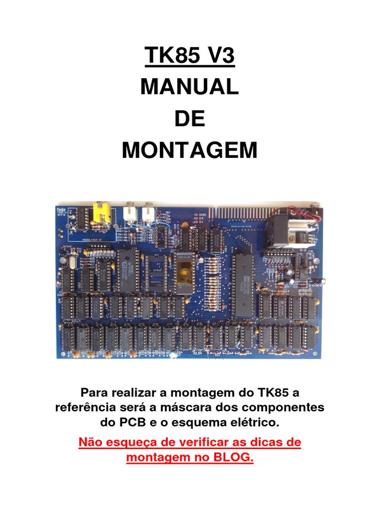 TK85 V3 Manual de Montagem Mar22 | PDF | Placa de circuito impresso ...
