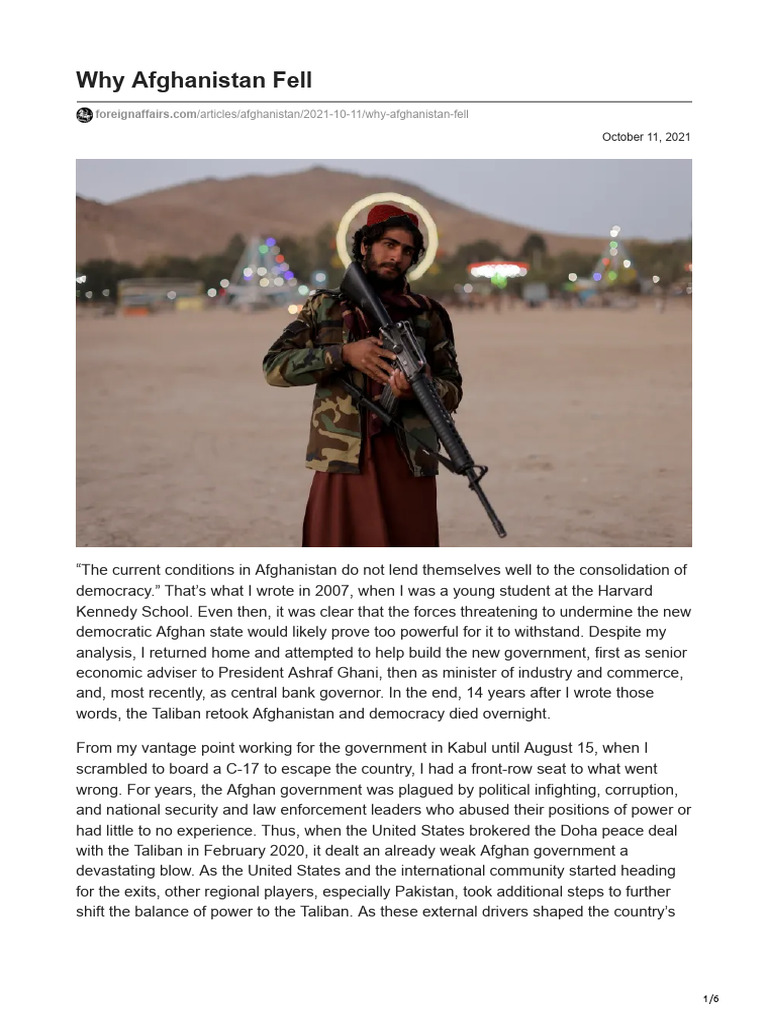 Why Afghanistan Fell | PDF | Afghanistan | Taliban