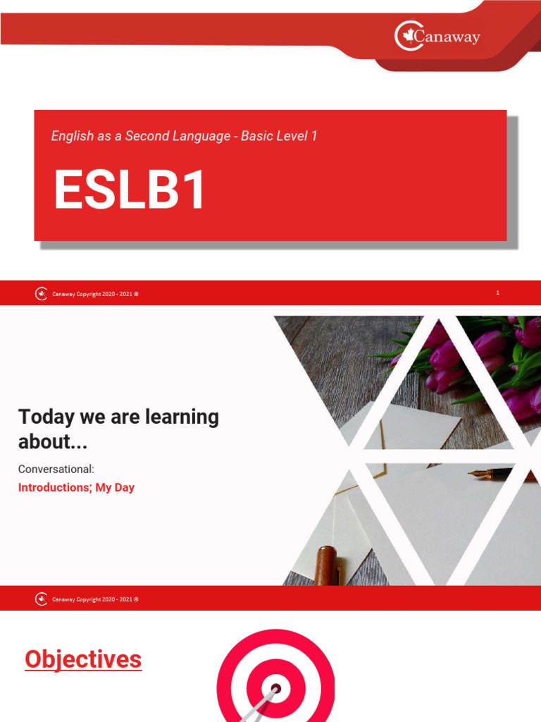 ESLB1 - Unit1 - Lesson1 - Conversation - My Day | PDF | English Language | Human Communication