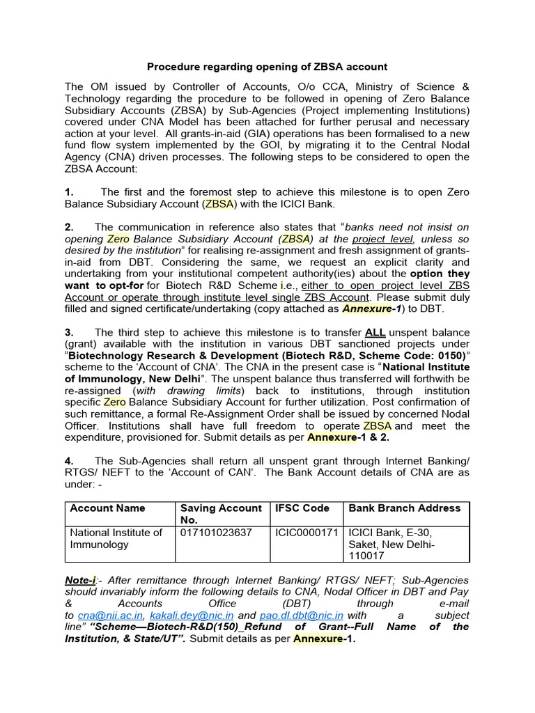 Procedure Regarding Opening of ZBSA Account | PDF | Finance & Money ...