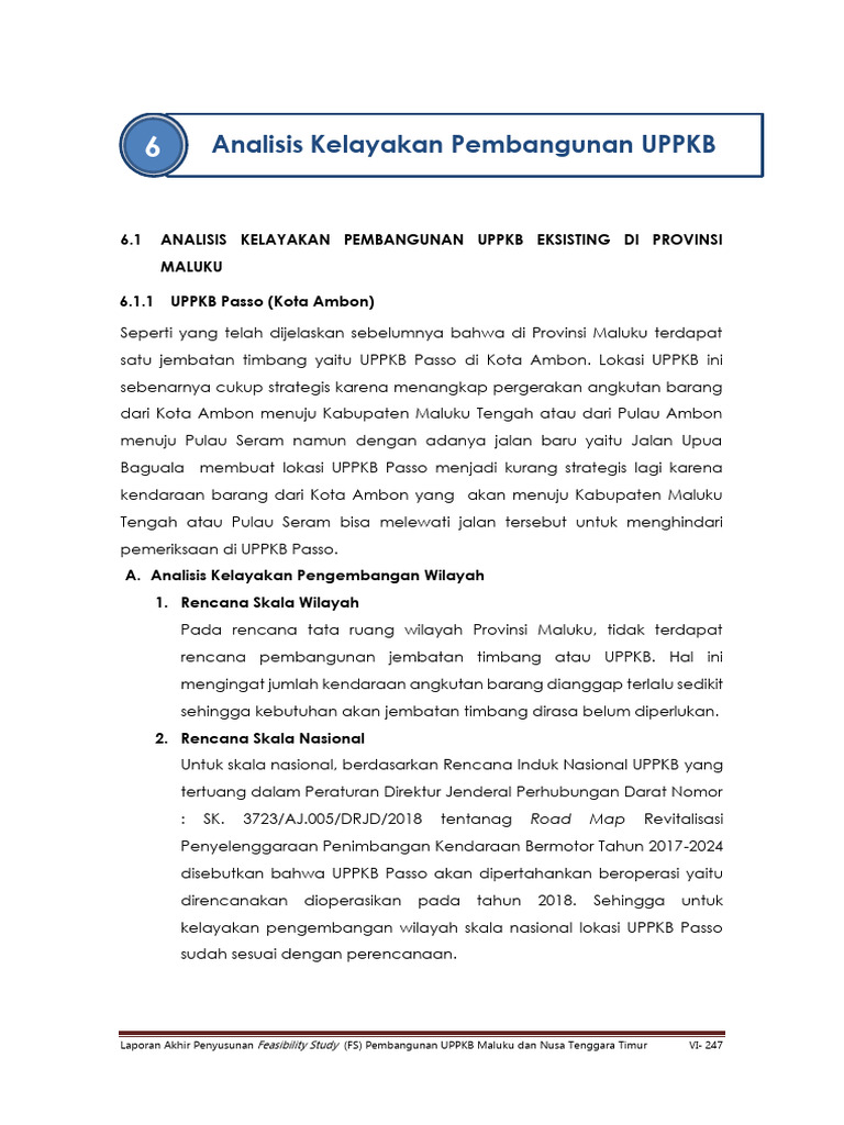 Bab 6.1 Analisis Kelayakan Pembangunan UPPKB Di Provinsi Maluku | PDF