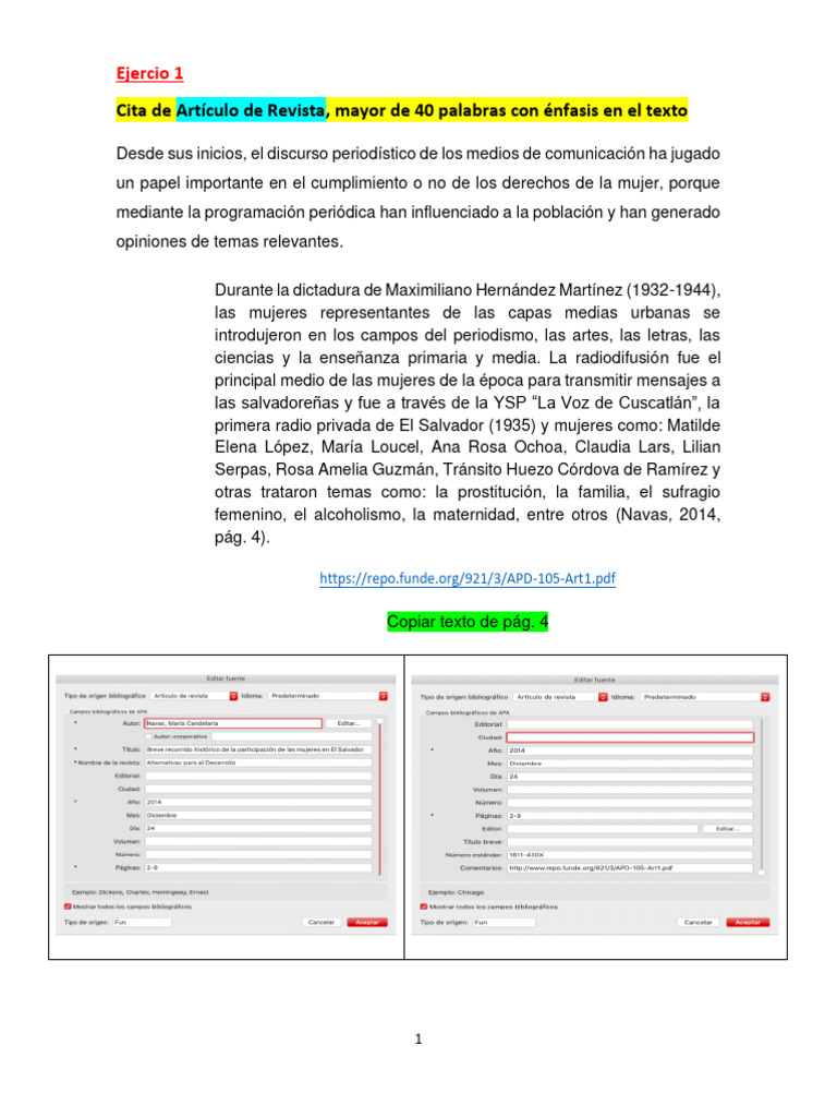 Ejercicio Sobre Diferentes Citas para Apoyo Al Proceso, 2023, EFRD | PDF