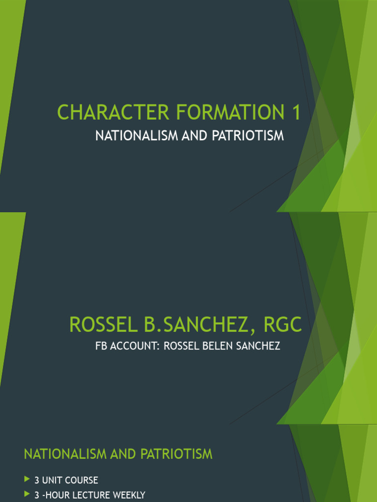 Character Formation 1: Nationalism and Patriotism | PDF | Social Science