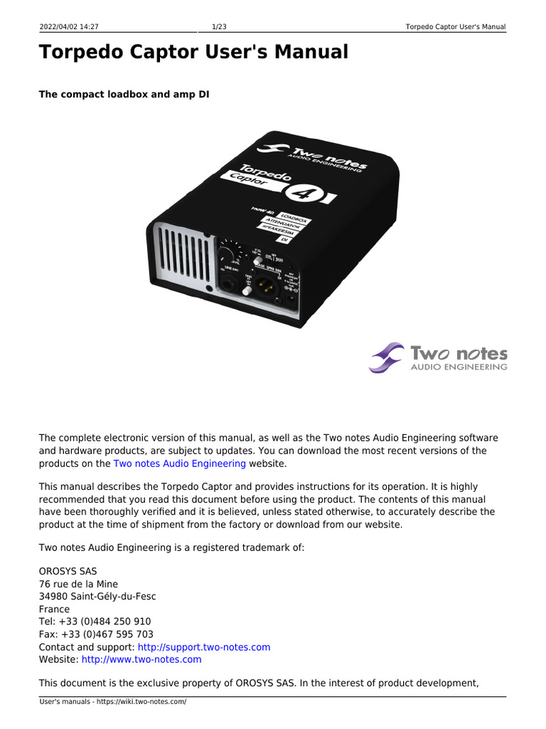 Torpedo Captor User S Manual | PDF