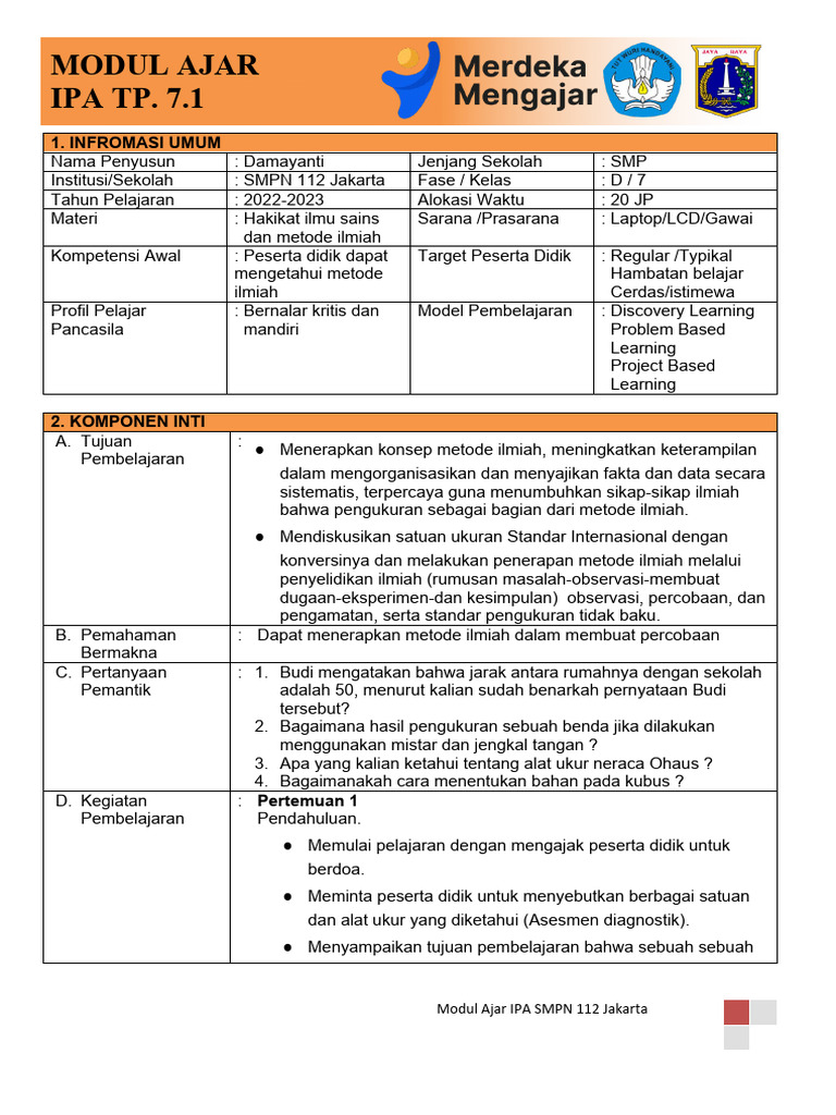 Modul Ajar 7.1 | PDF