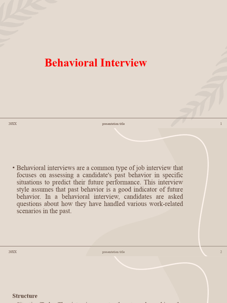 Behavioural Interview (47993) | PDF | Job Interview | Competence (Human Resources)